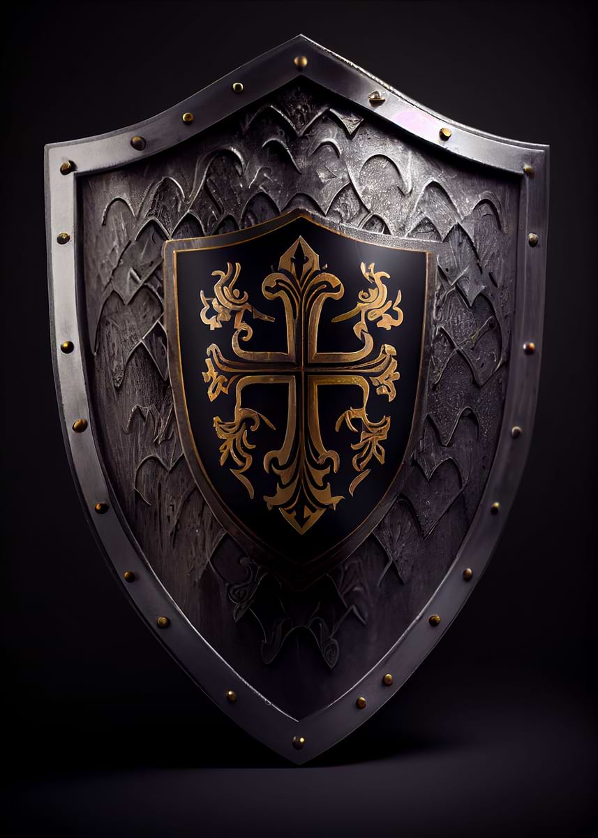 'Medieval Knight Shield' Poster, picture, metal print, paint by ...