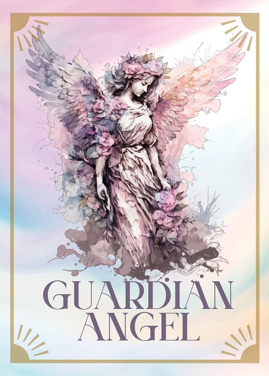 'Pink guardian angel' Poster, picture, metal print, paint by Stefan ...