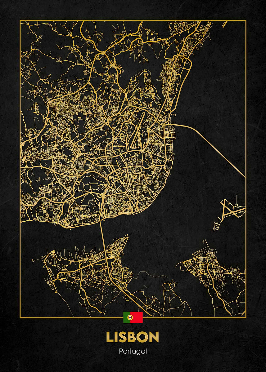 'City Map' Poster, picture, metal print, paint by Cowboys Map | Displate