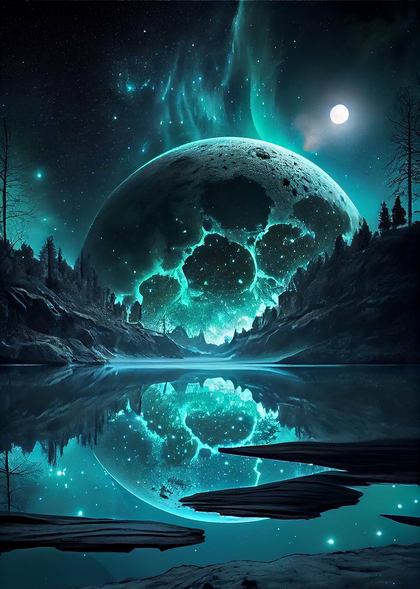 'Moon is falling' Poster, picture, metal print, paint by Bofferding ...