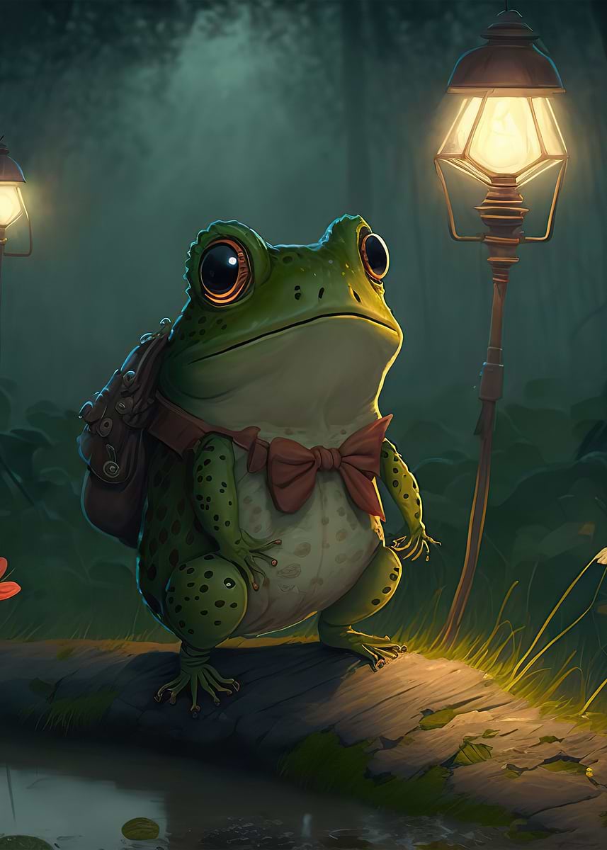 'Frog Cartoon Animal' Poster, picture, metal print, paint by Sohail ...