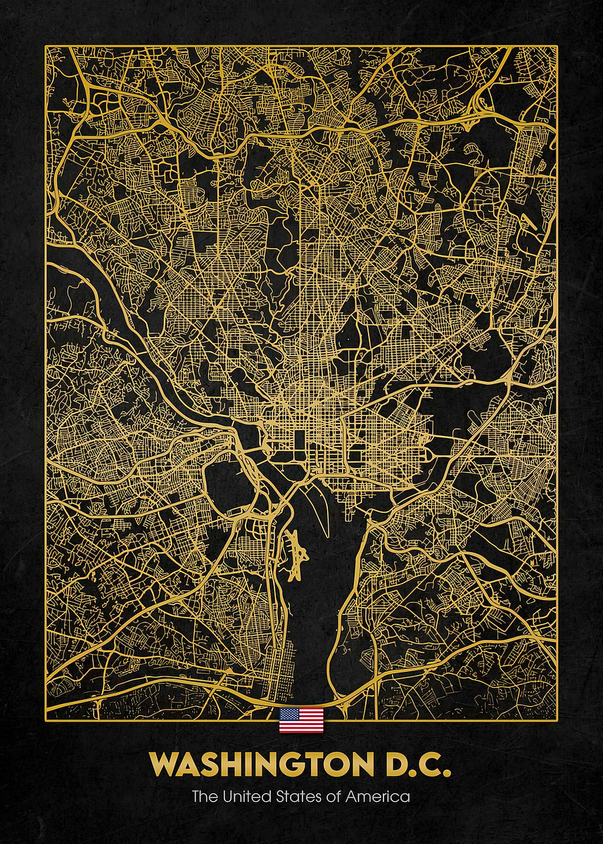'City Map' Poster, picture, metal print, paint by Cowboys Map | Displate
