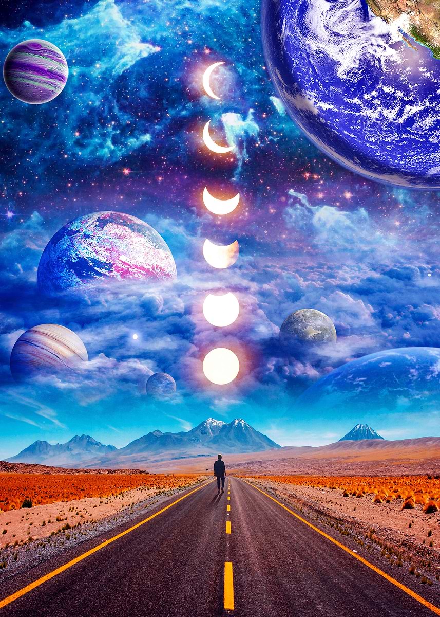 'Open Road' Poster, picture, metal print, paint by seam less | Displate