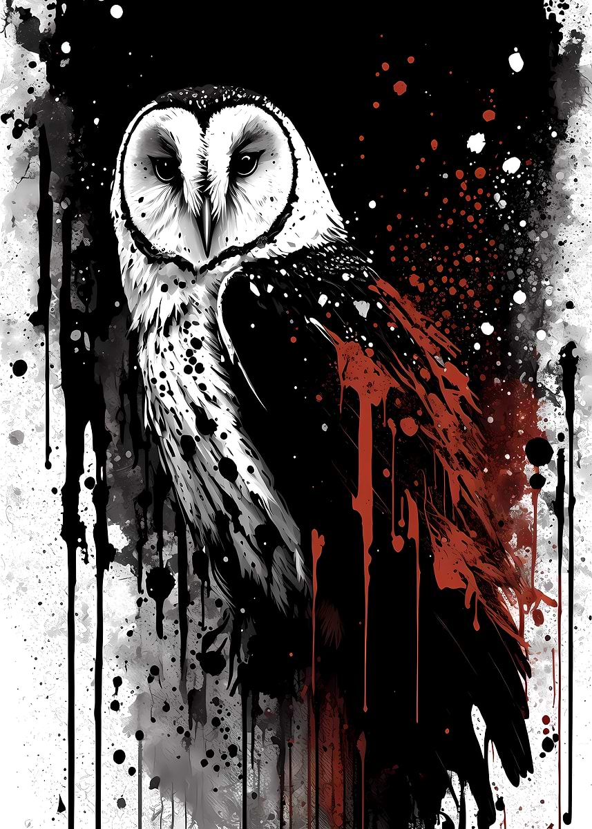 'Barn Owl Ink Painting' Poster, picture, metal print, paint by ...