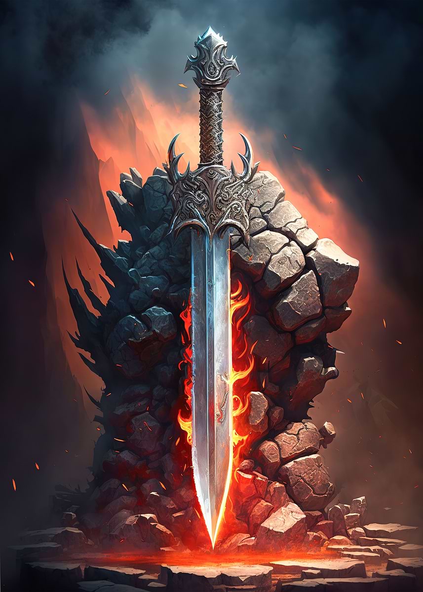 'Fantasy sword medieval' Poster, picture, metal print, paint by Arturo ...