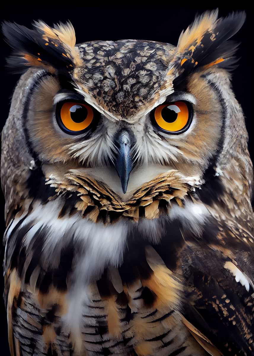 'Owl Face' Poster, picture, metal print, paint by DecoyDesign | Displate