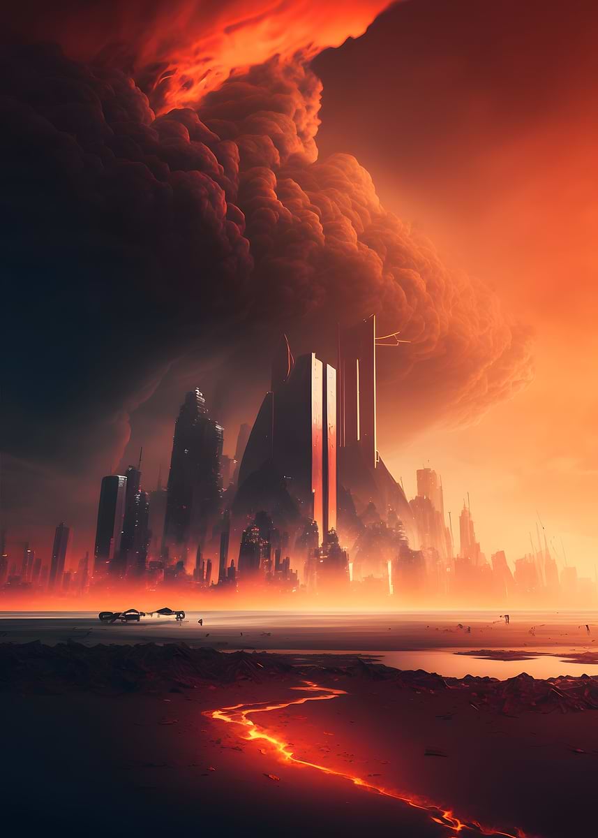 'Futuristic City Building' Poster, picture, metal print, paint by ...