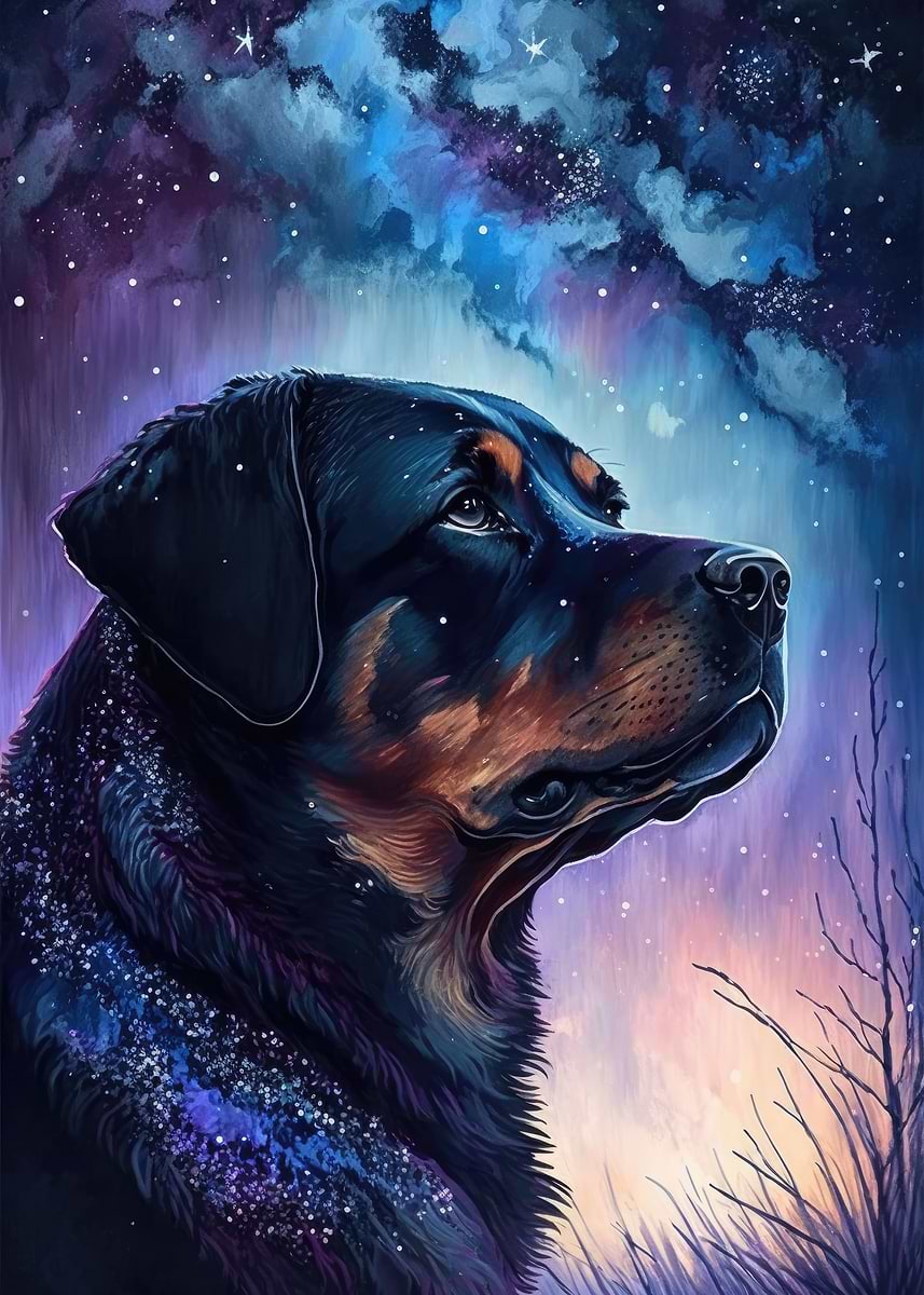 'Rottweiler Style 5' Poster, picture, metal print, paint by murtzart ...