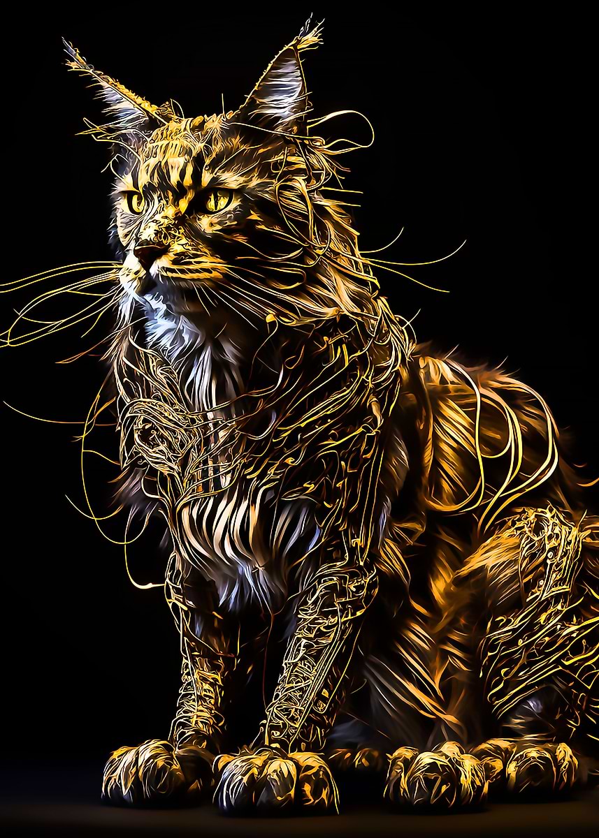 'Cat' Poster, picture, metal print, paint by thanh tras | Displate