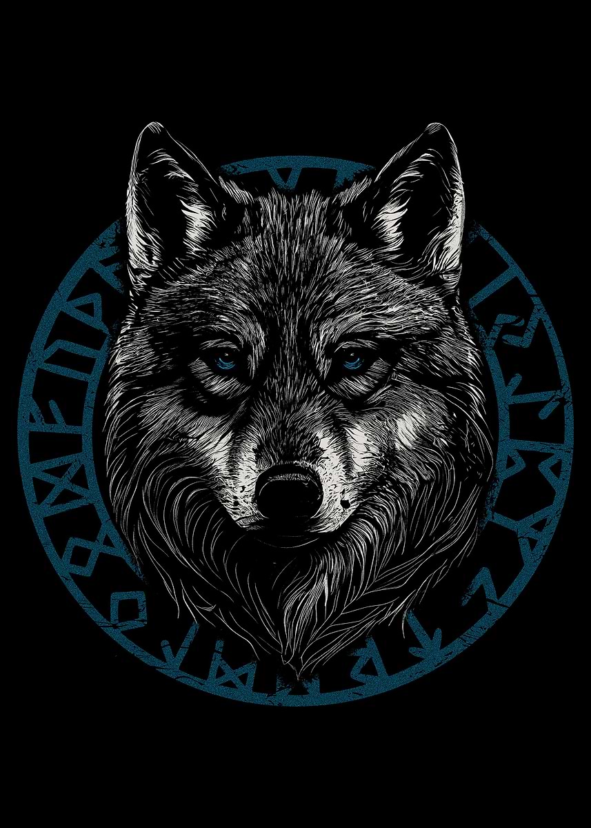 'Norse Wolf Viking' Poster, picture, metal print, paint by Fateh Lahlah ...