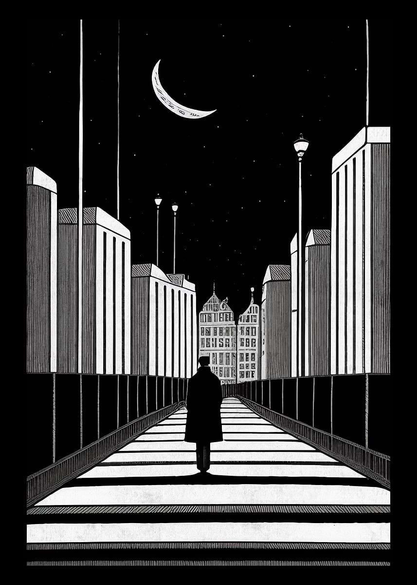 'man in the city' Poster, picture, metal print, paint by riyadi elyas ...