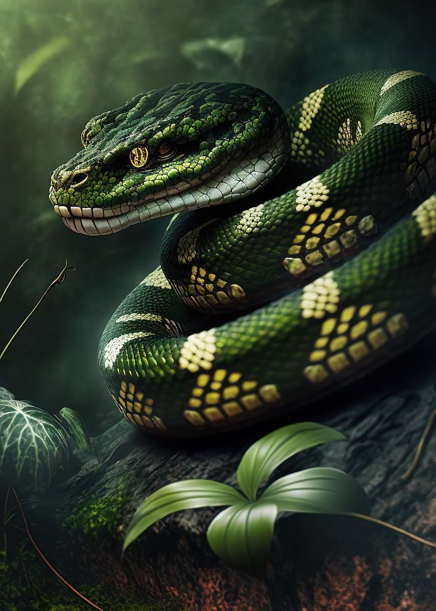 'snake wild life' Poster, picture, metal print, paint by Patsy Montoya ...
