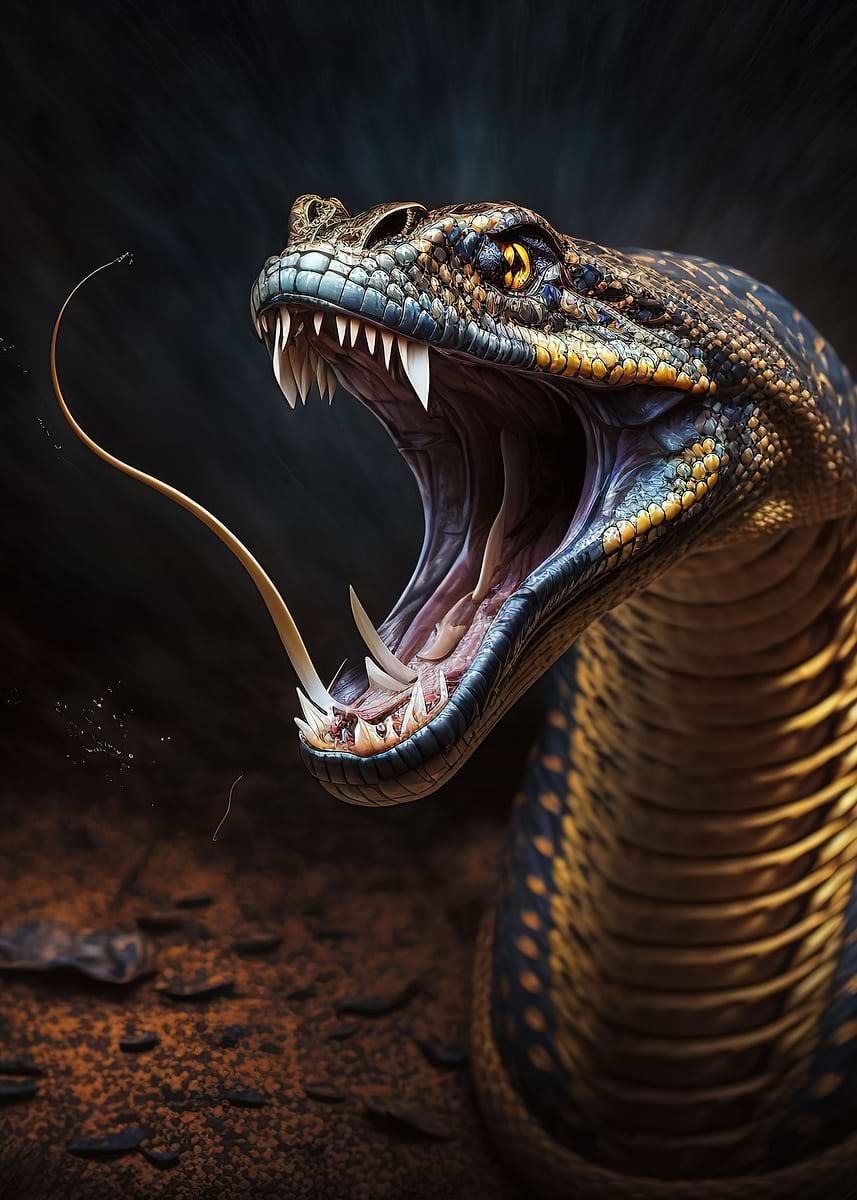 'snake wild life' Poster, picture, metal print, paint by Patsy Montoya ...