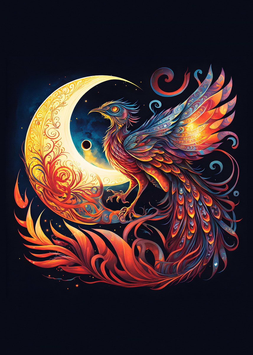 'phoenix' Poster, picture, metal print, paint by Muhammad Irsan | Displate