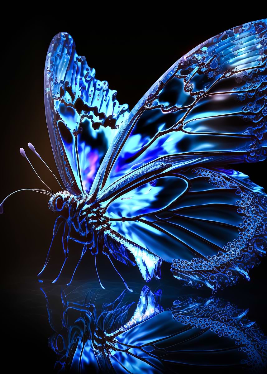 'Butterfly Sky Night' Poster, picture, metal print, paint by ...