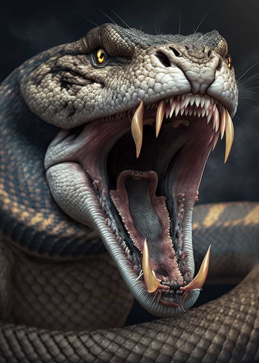 'snake python' Poster, picture, metal print, paint by Patsy Montoya ...