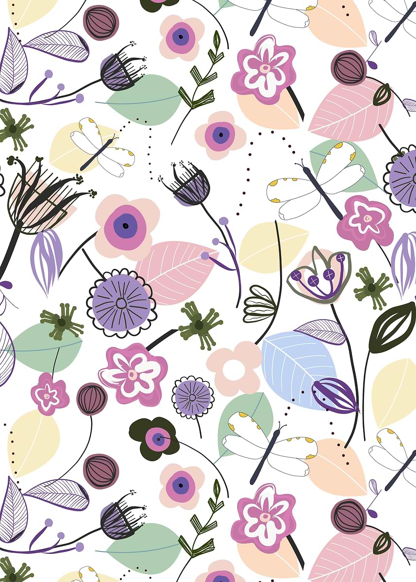 'Abstract flowers' Poster, picture, metal print, paint by Gulsen Gunel ...