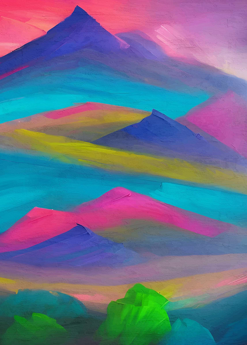 'Colorful landscape paint' Poster, picture, metal print, paint by Diane ...