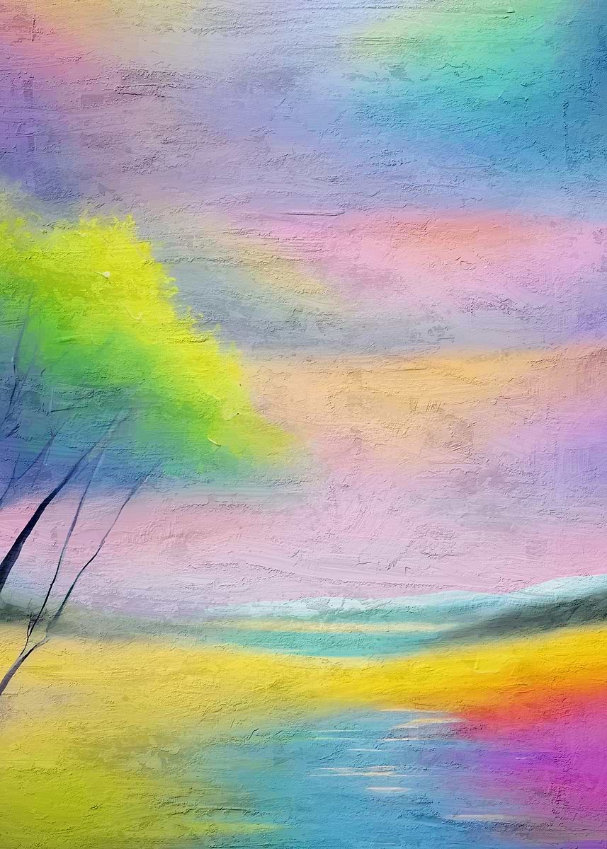 'pastel summer scenery' Poster, picture, metal print, paint by Diane ...