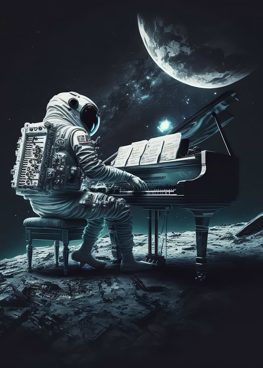 'Piano in space ' Poster, picture, metal print, paint by Ahmet Thorpe ...