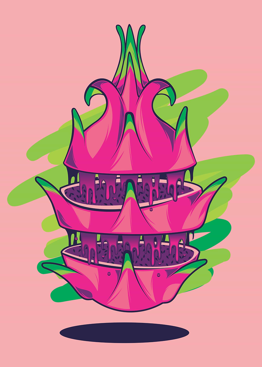 'SPLIT DRAGON FRUIT' Poster, picture, metal print, paint by Taufan ...