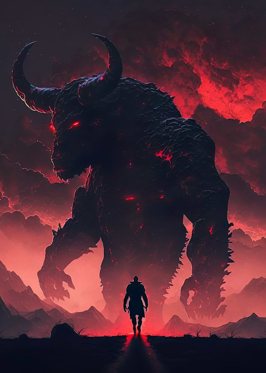 'The Minotaur' Poster, picture, metal print, paint by TESSERACT 07 ...