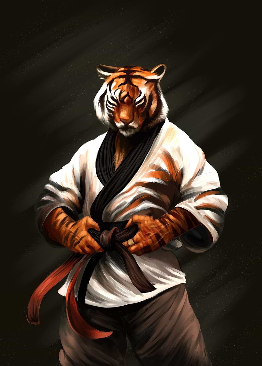 'Tiger Karate' Poster, picture, metal print, paint by Anastasia ...