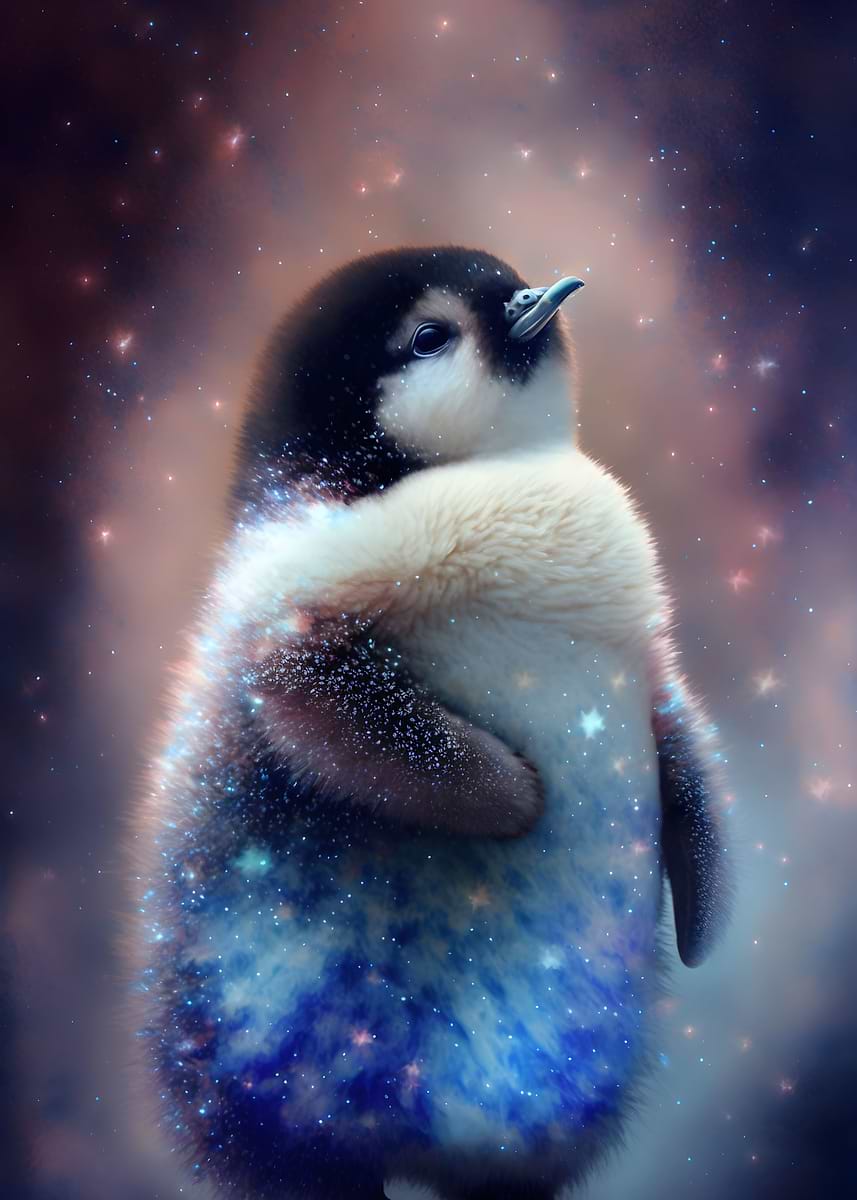 'Adorable Waddles Penguin' Poster, picture, metal print, paint by ...