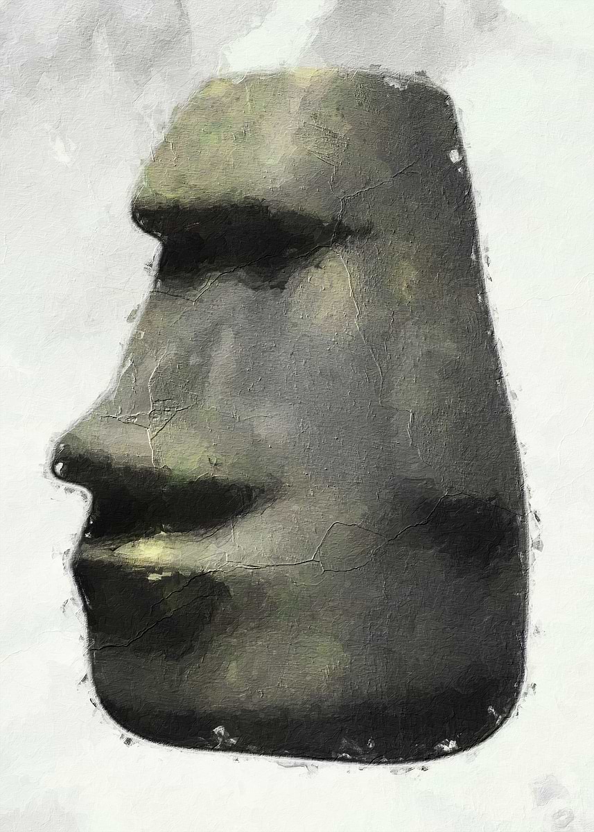 'Moai meme' Poster, picture, metal print, paint by Meme Daily | Displate