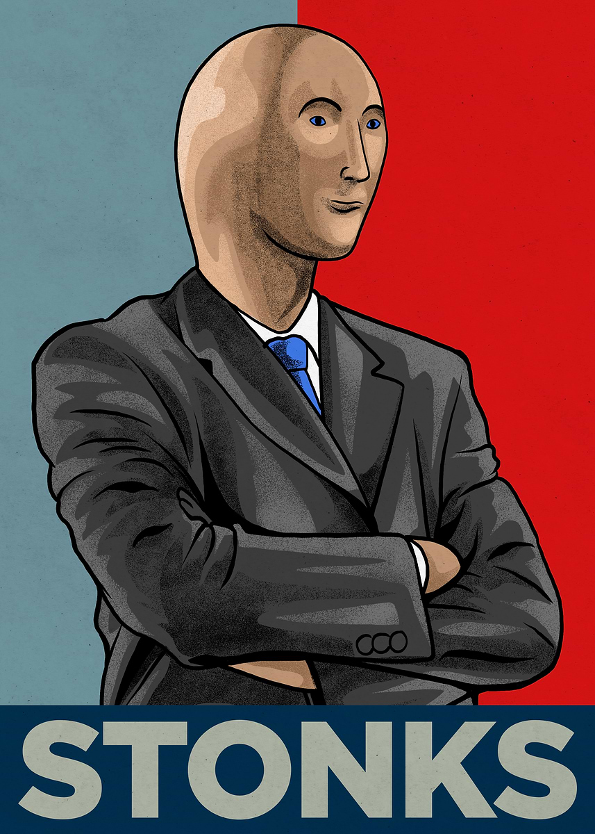 'Stonks Meme' Poster, picture, metal print, paint by Adam Project | Displate