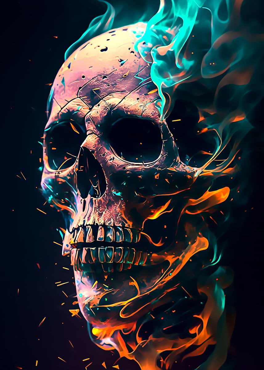 'Fantasy Skull' Poster, picture, metal print, paint by quartum rio ...