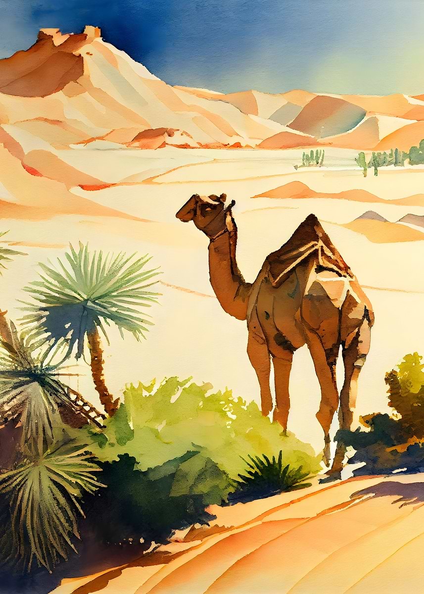 'Desert Wanderlust' Poster, picture, metal print, paint by Ali Ch ...