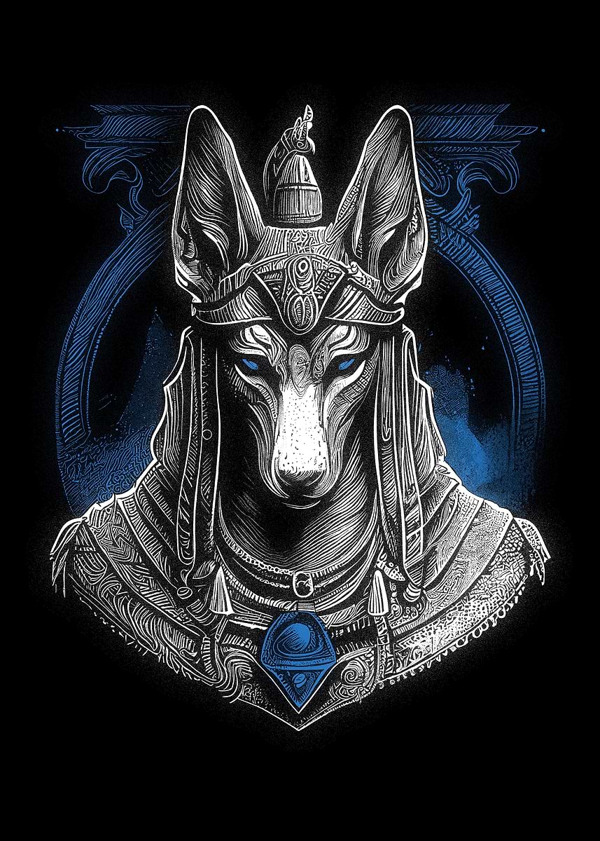 'Anubis' Poster, picture, metal print, paint by Fateh Lahlah | Displate