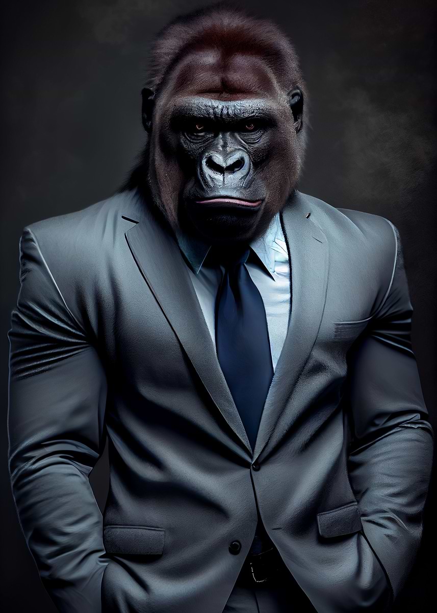 'Monkey Suit' Poster, picture, metal print, paint by DecoyDesign | Displate
