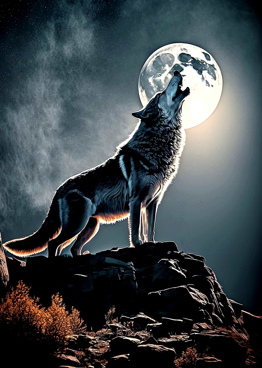 'Wolf' Poster, picture, metal print, paint by minh doan | Displate