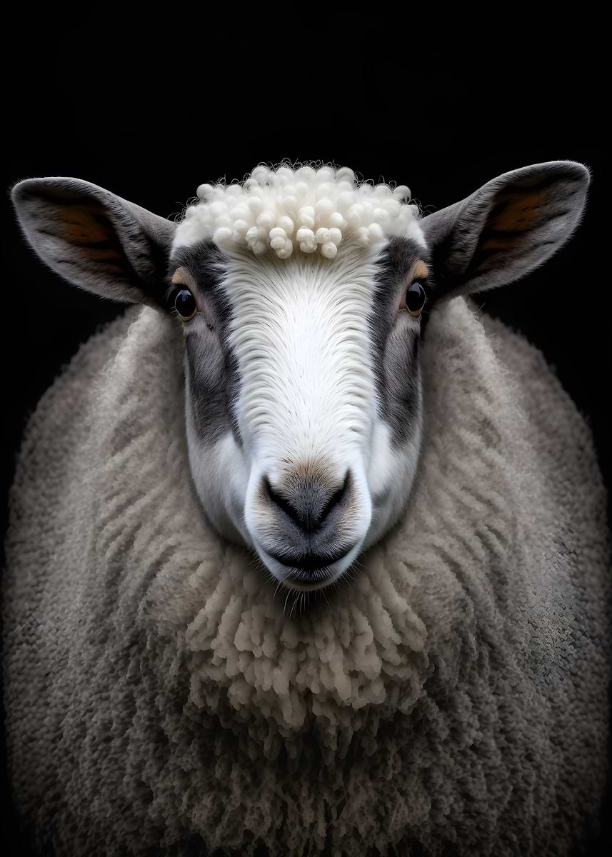 'Sheep Portrait Photo' Poster, picture, metal print, paint by Maël ...