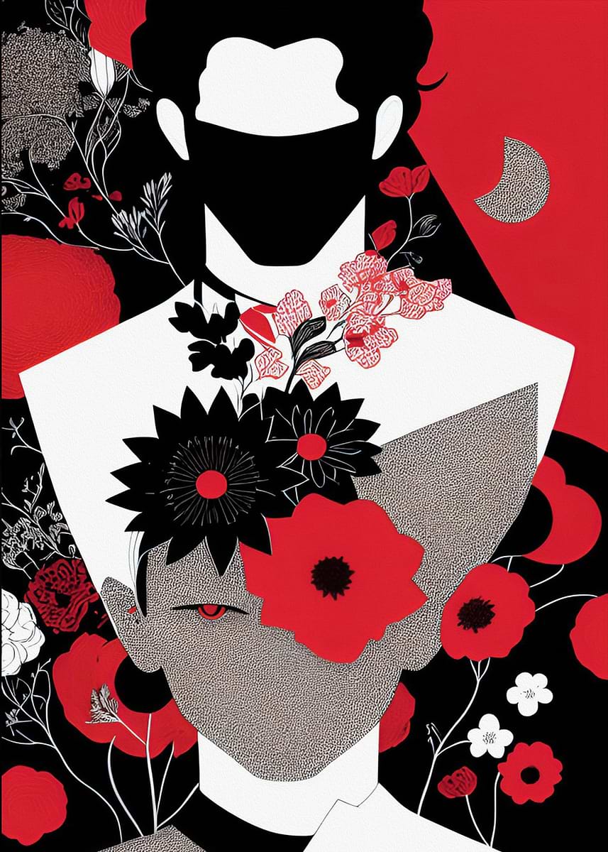 'Men and Masks' Poster, picture, metal print, paint by MONLart | Displate