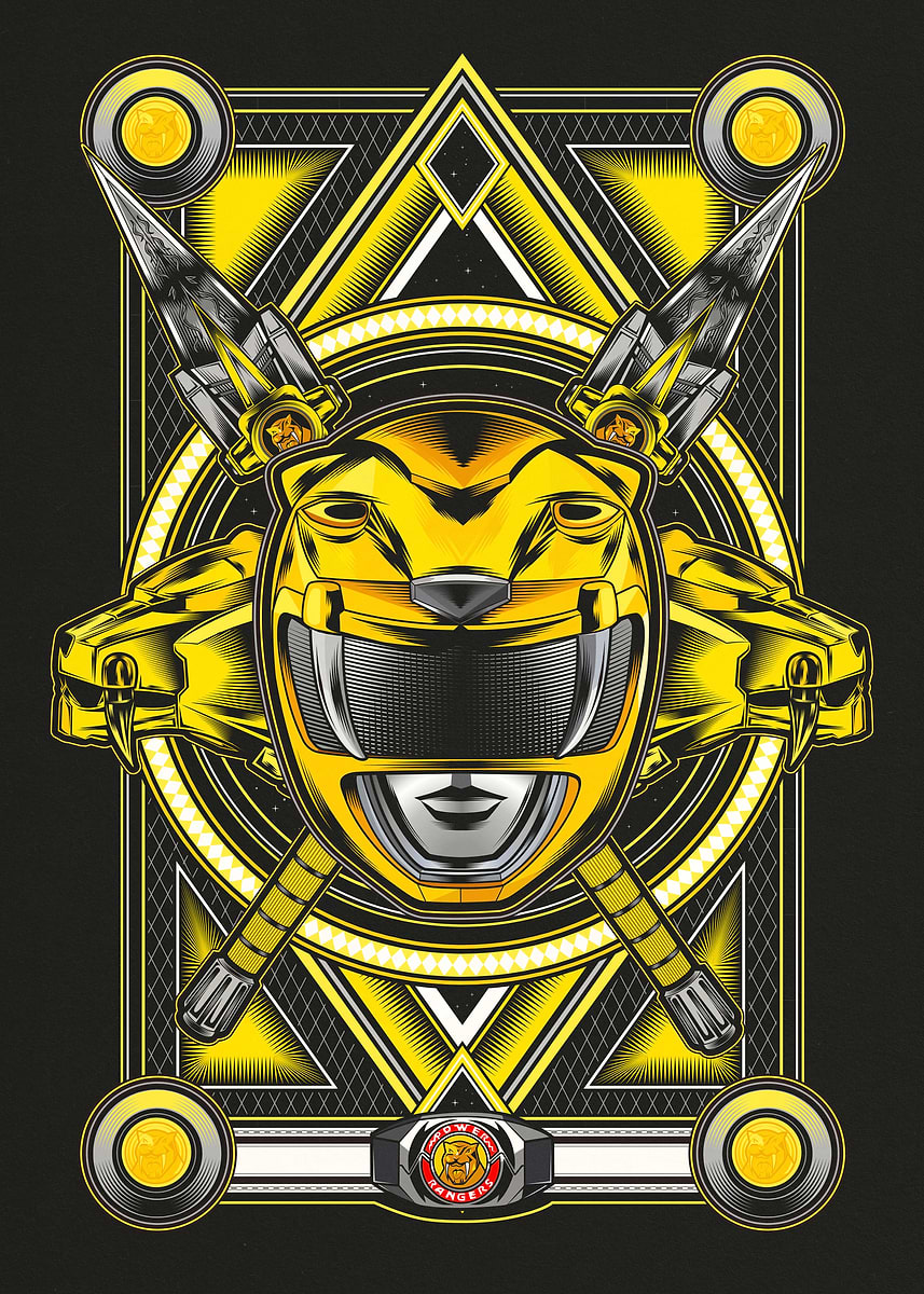 'Iconic Yellow Ranger' Poster, picture, metal print, paint by Power ...