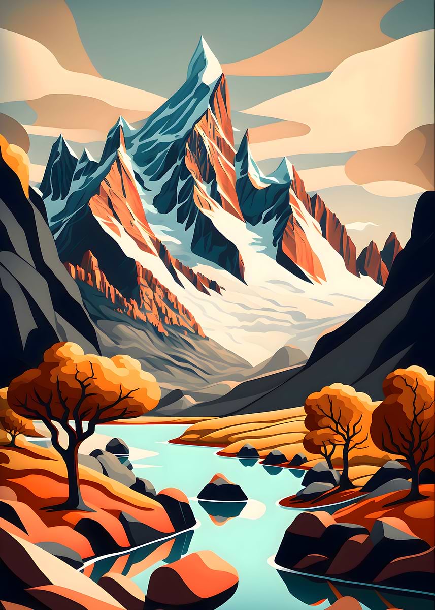 'Fall Colors in Patagonia' Poster, picture, metal print, paint by ...