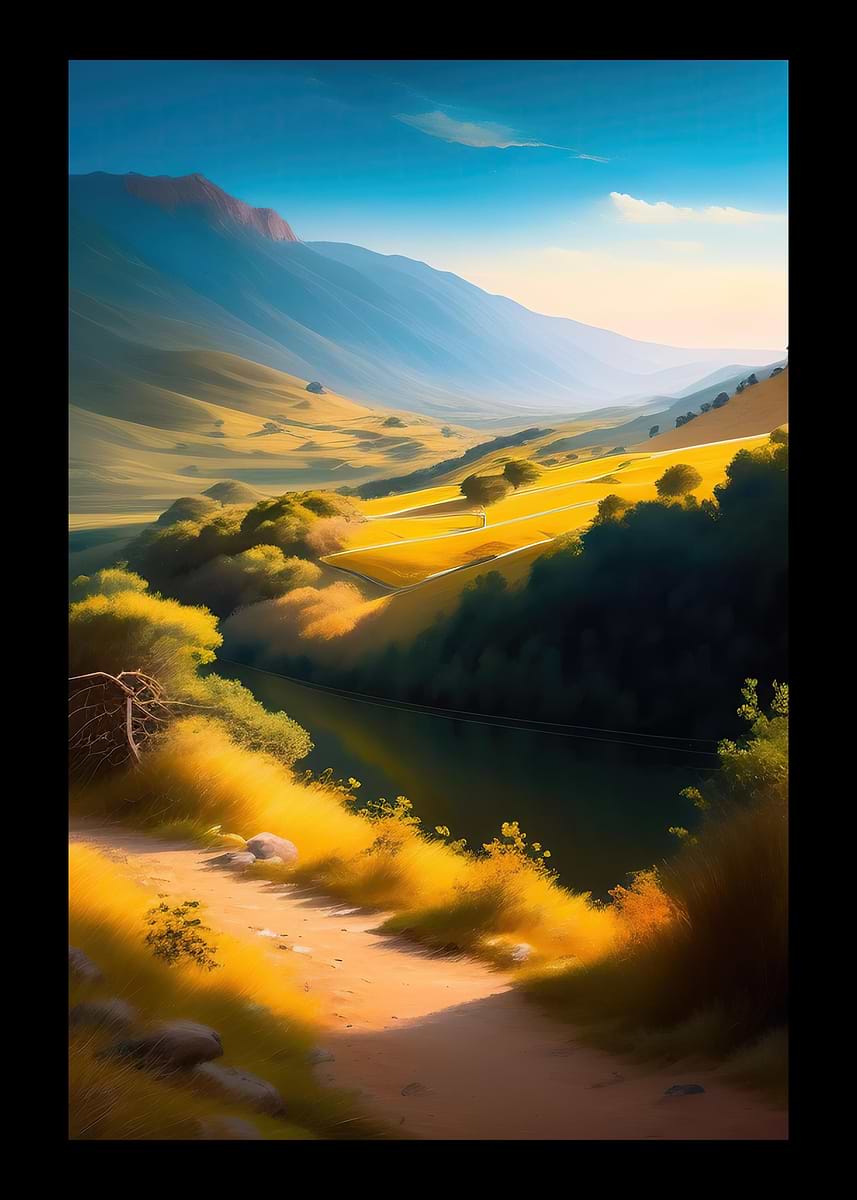 'Path To The Mountain' Poster, picture, metal print, paint by ...