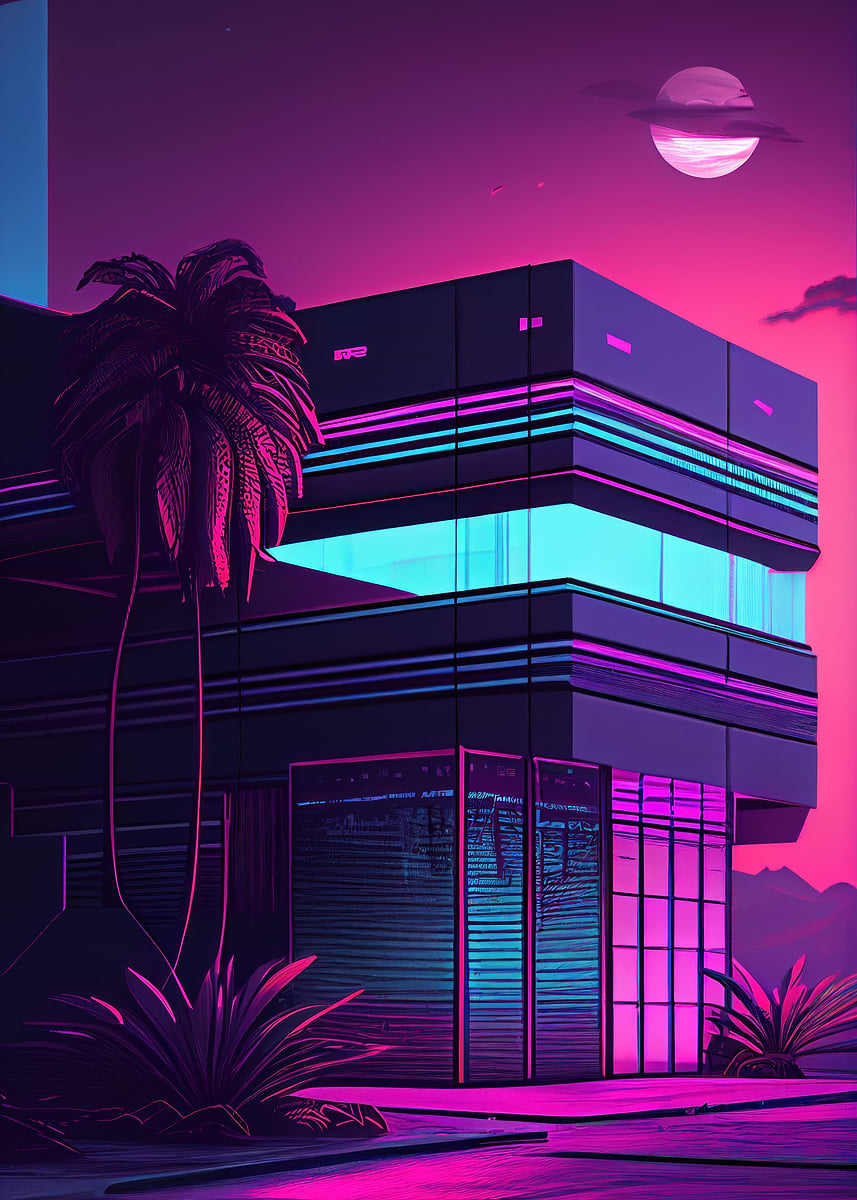 'Vaporwave Retro Vibes 20' Poster, picture, metal print, paint by ...