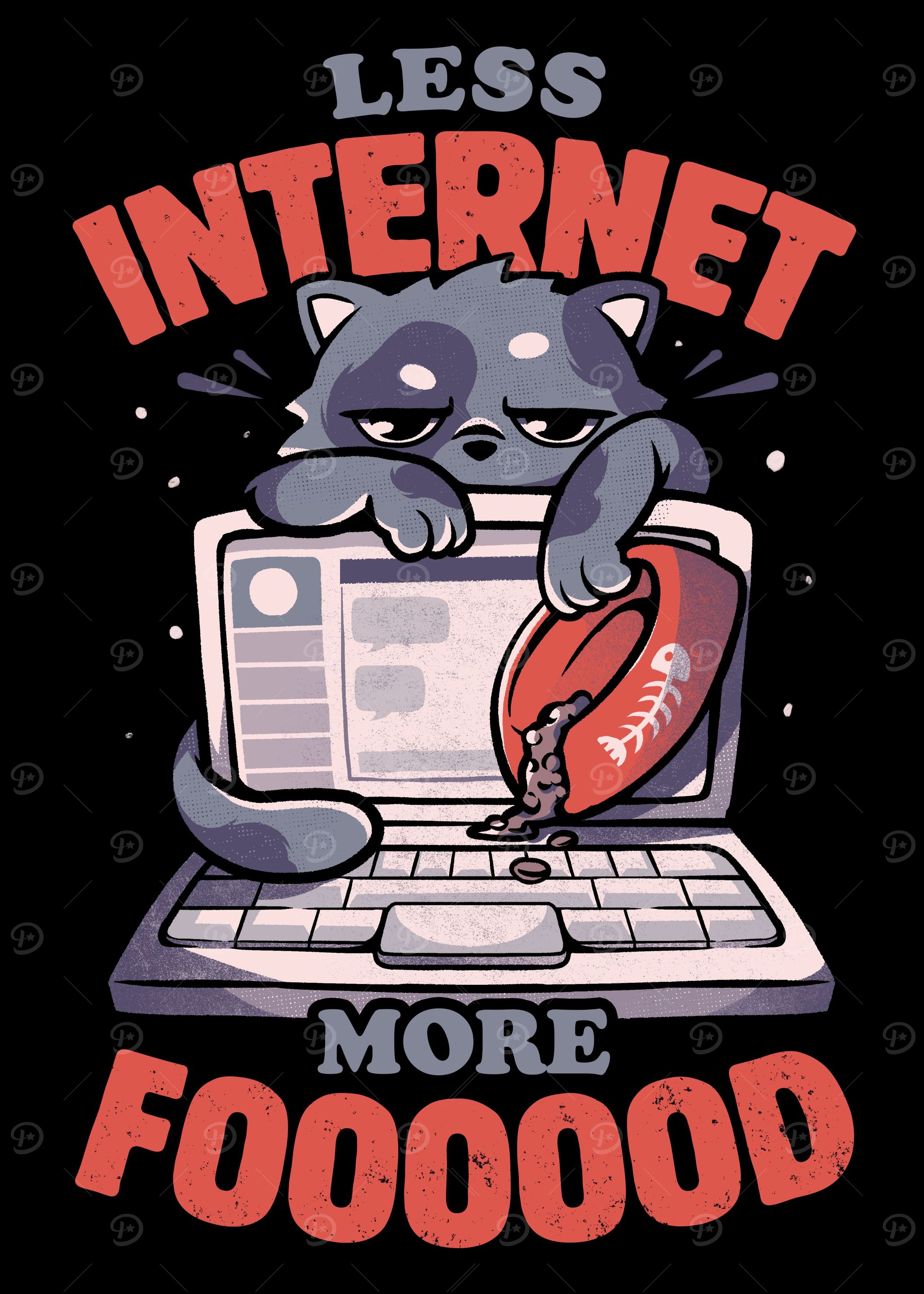 'Less Internet More Food ' Poster, picture, metal print, paint by ...