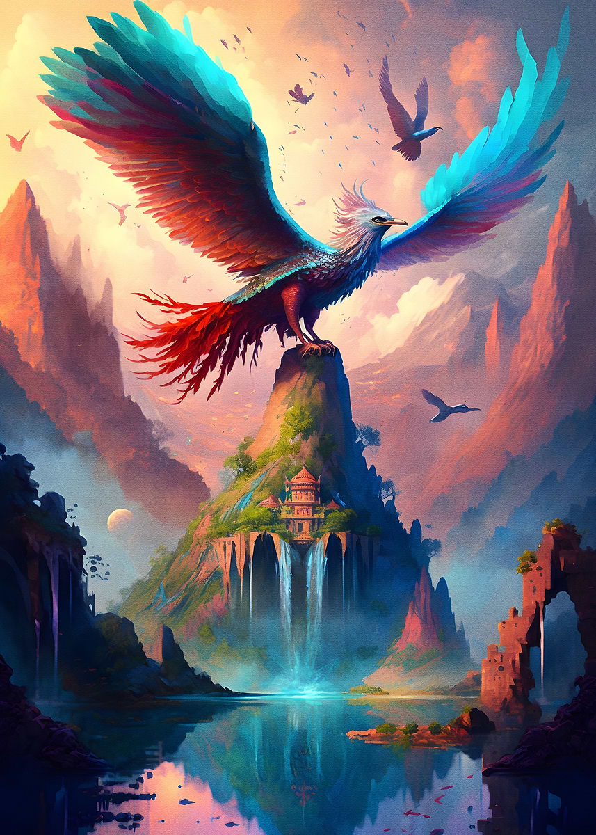 'Phoenix ' Poster, picture, metal print, paint by Muhammad Irsan | Displate