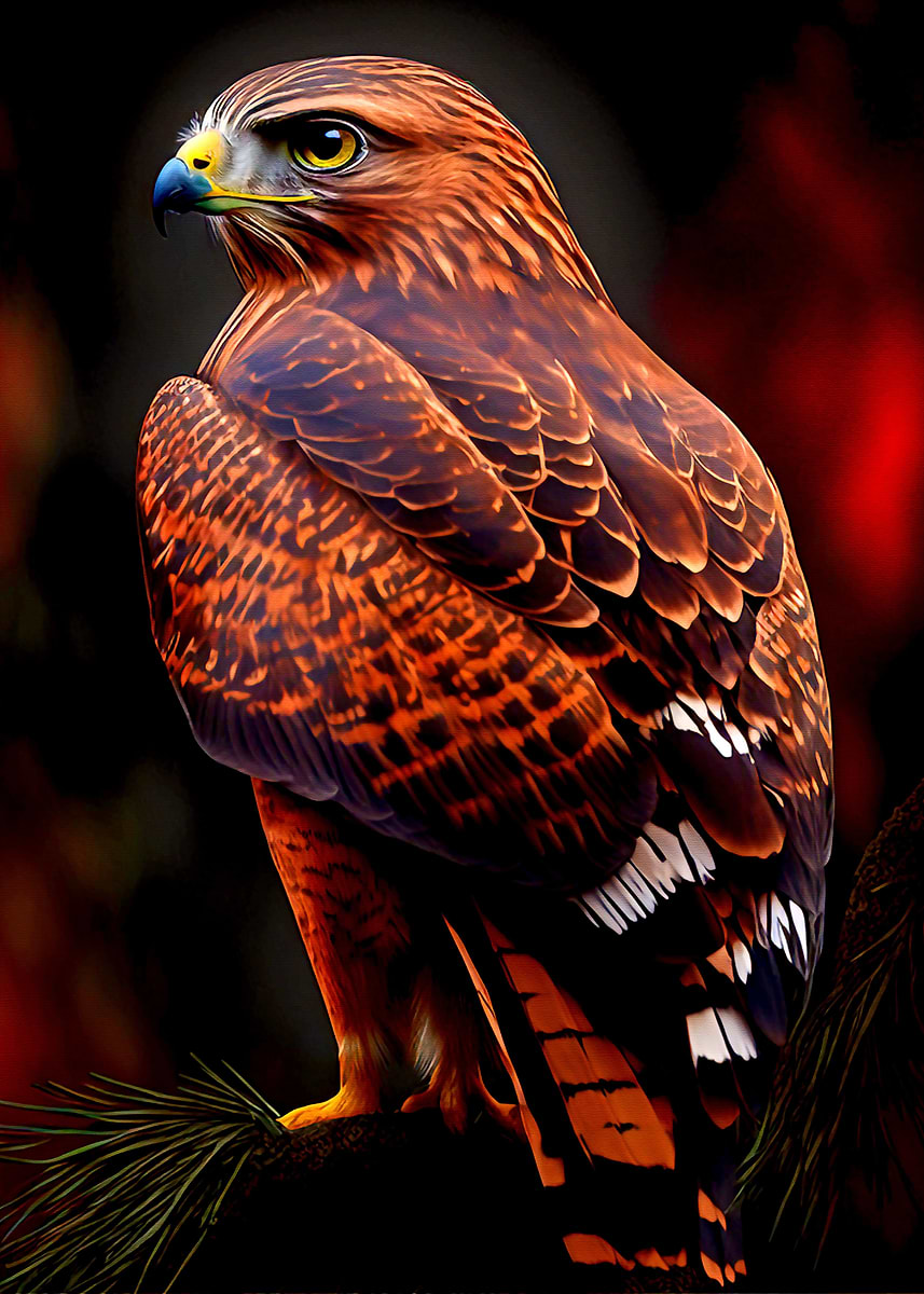 'Hawk' Poster, picture, metal print, paint by minh doan | Displate