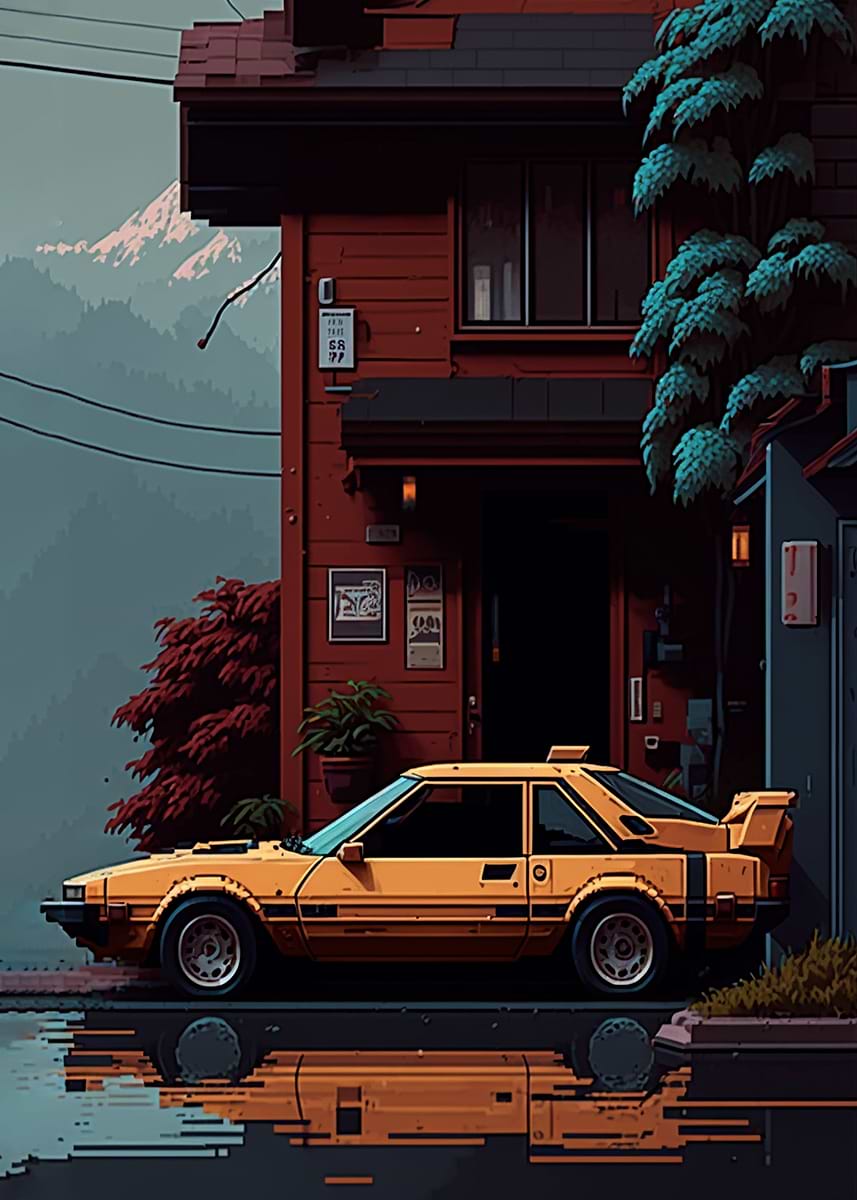 '70s Car Pixelated' Poster, picture, metal print, paint by OhadOron ...