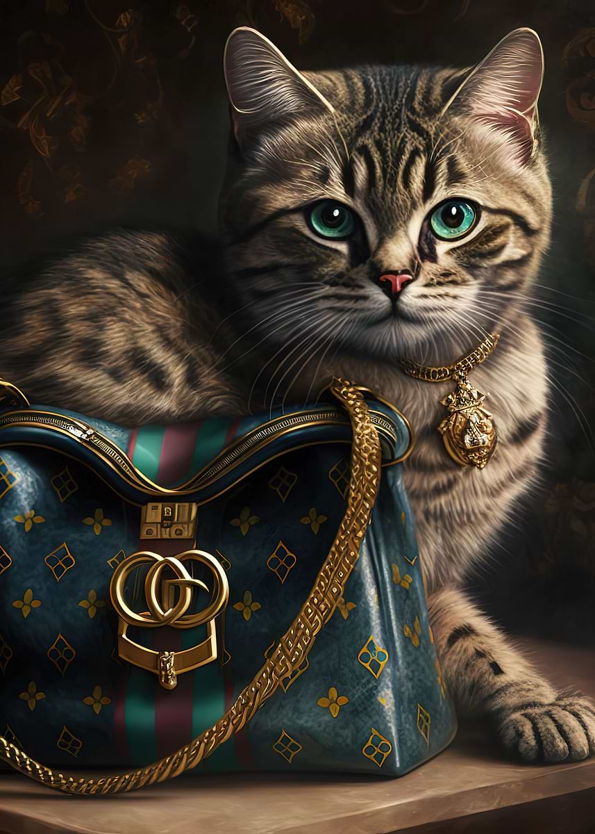'luxury cat ' Poster, picture, metal print, paint by Philippa Quintero ...