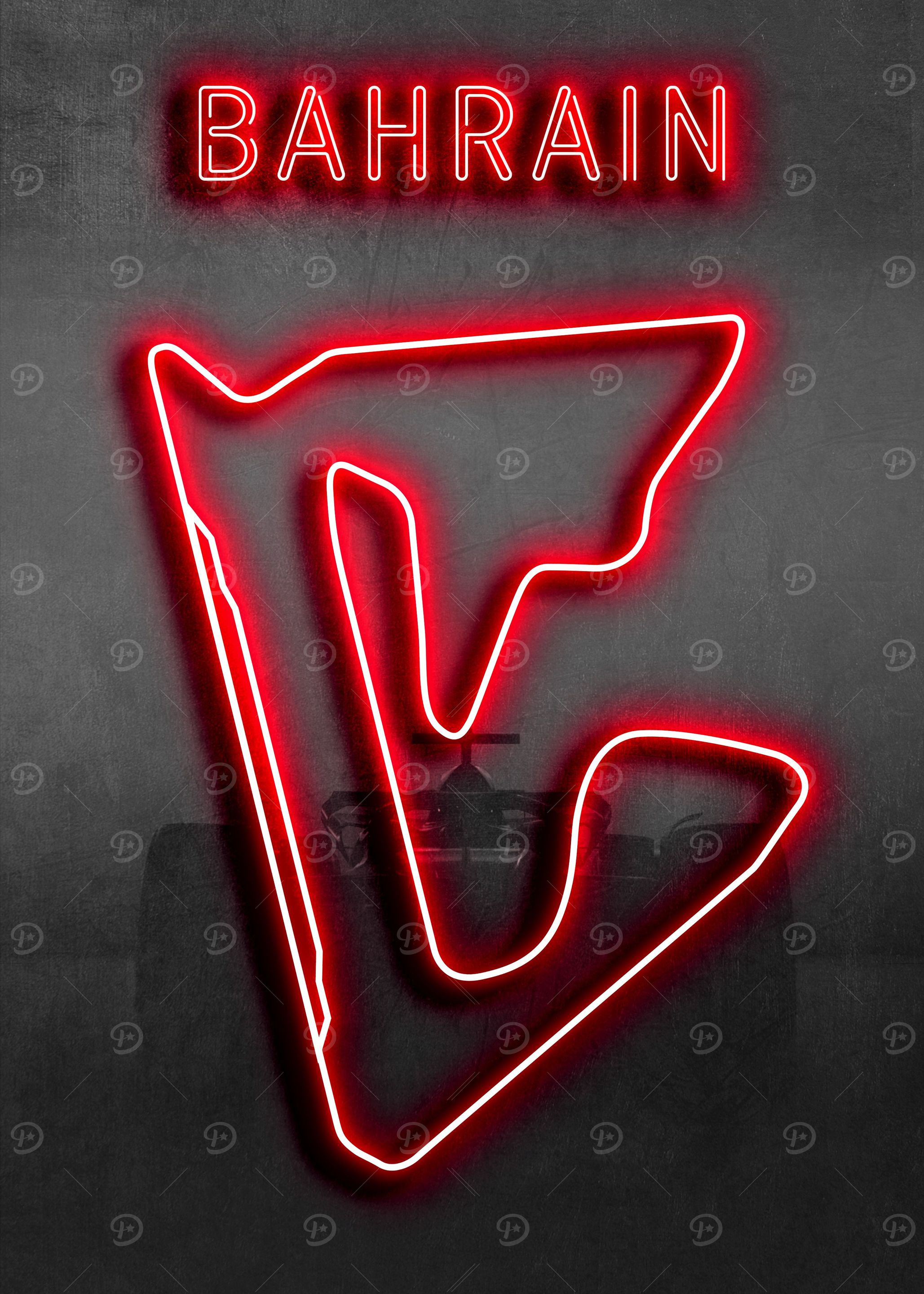 'BAHRAIN NEON' Poster, picture, metal print, paint by Studio Six | Displate