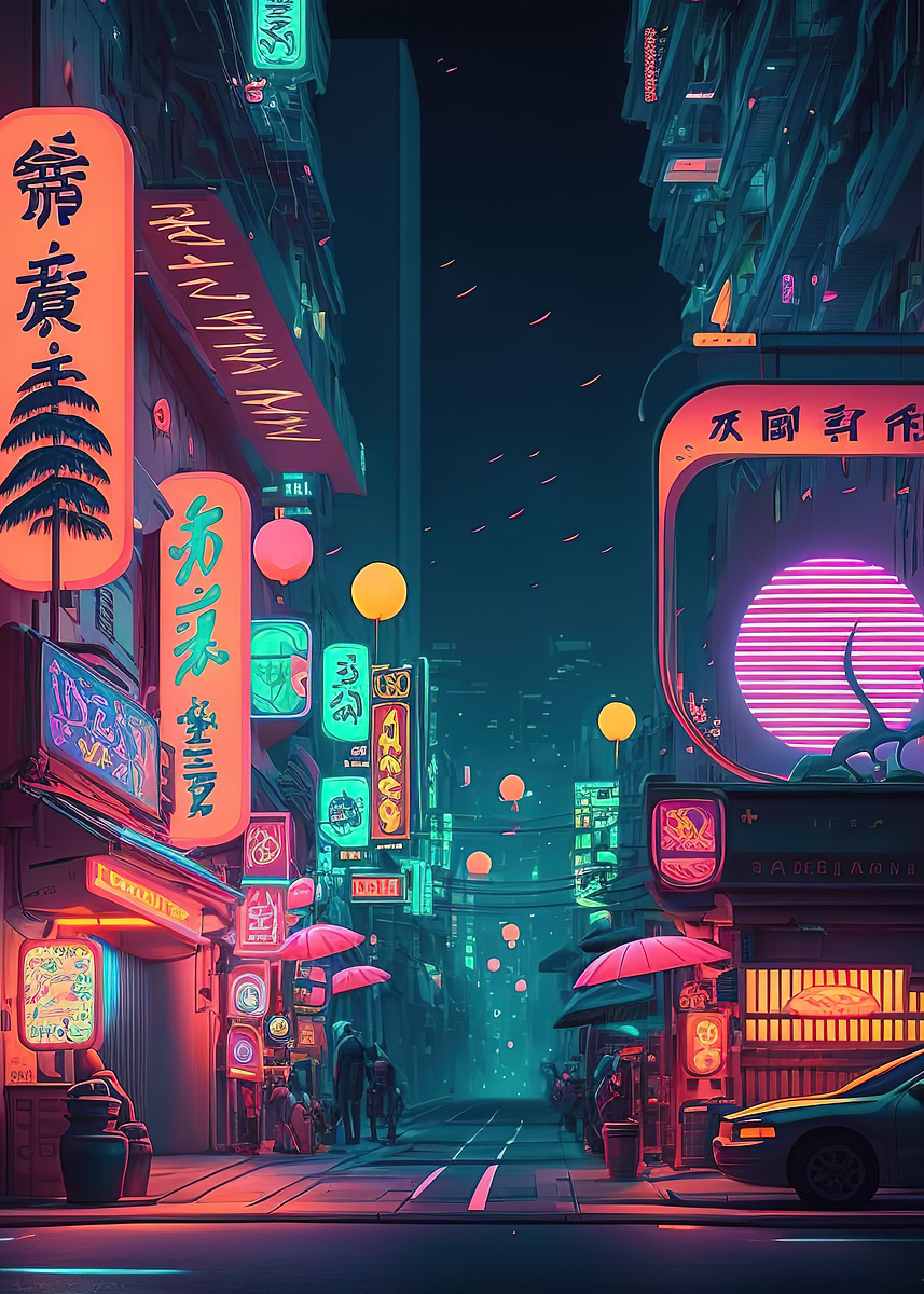 'tokyo japan neon' Poster, picture, metal print, paint by MatiasCurrie ...