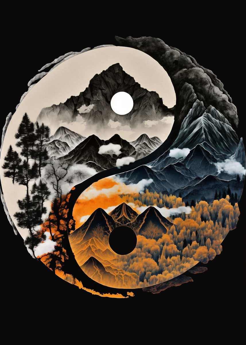 'Nature Yin Yang' Poster, picture, metal print, paint by Cybronauts ...