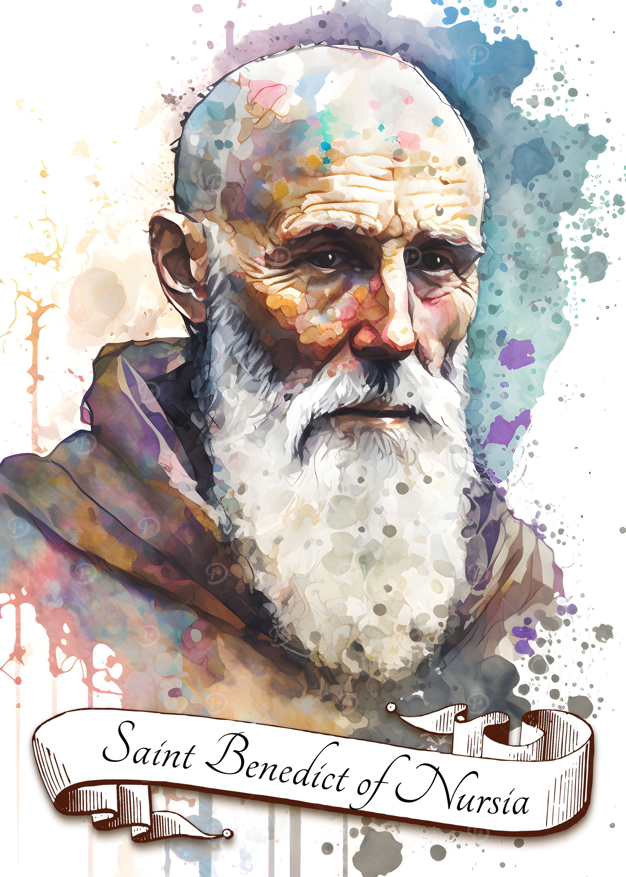 'Saint Benedict Benedictine' Poster, picture, metal print, paint by ...